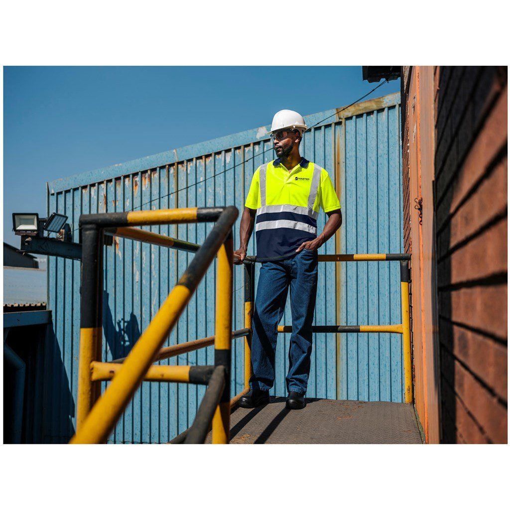 surveyor two-tone hi-viz reflective golf shirt | Gecko Media