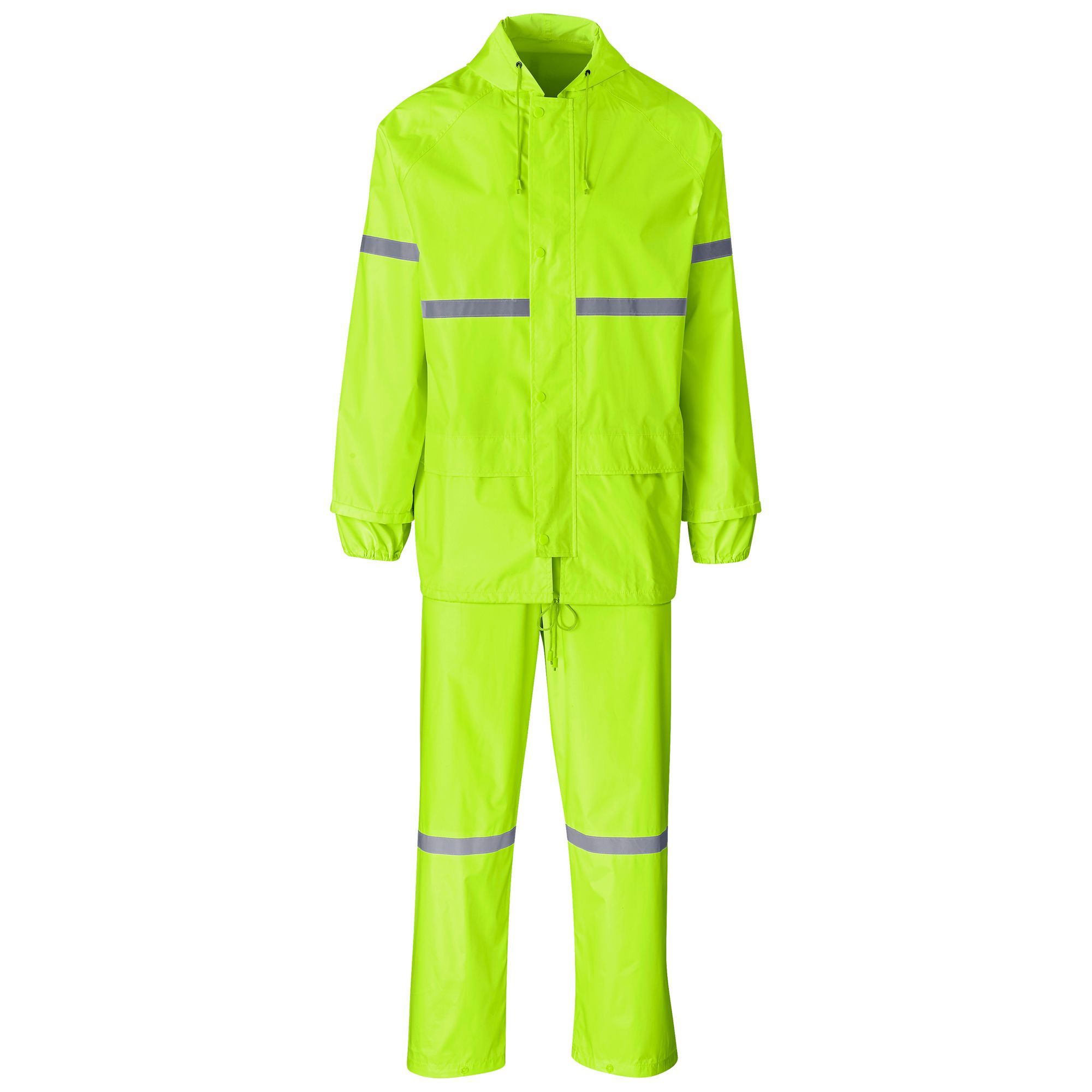 Outdoor Hi-Viz Reflective Polyester/PVC Rainsuit - Lime | Brand Innovation