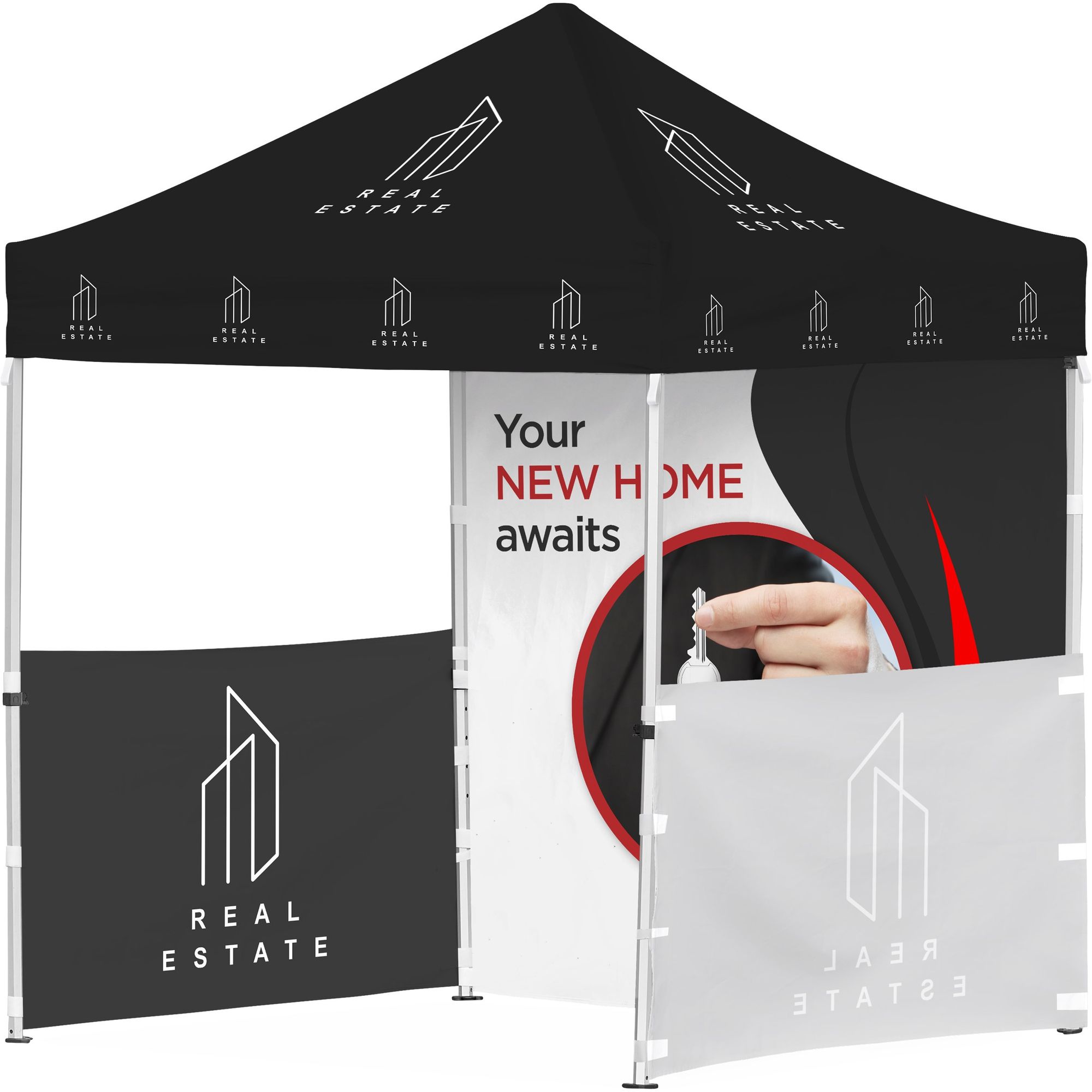 Ovation Sublimated Gazebo 2m X 2m Petite Frame - 2 Half-Wall Skins - 1 ...