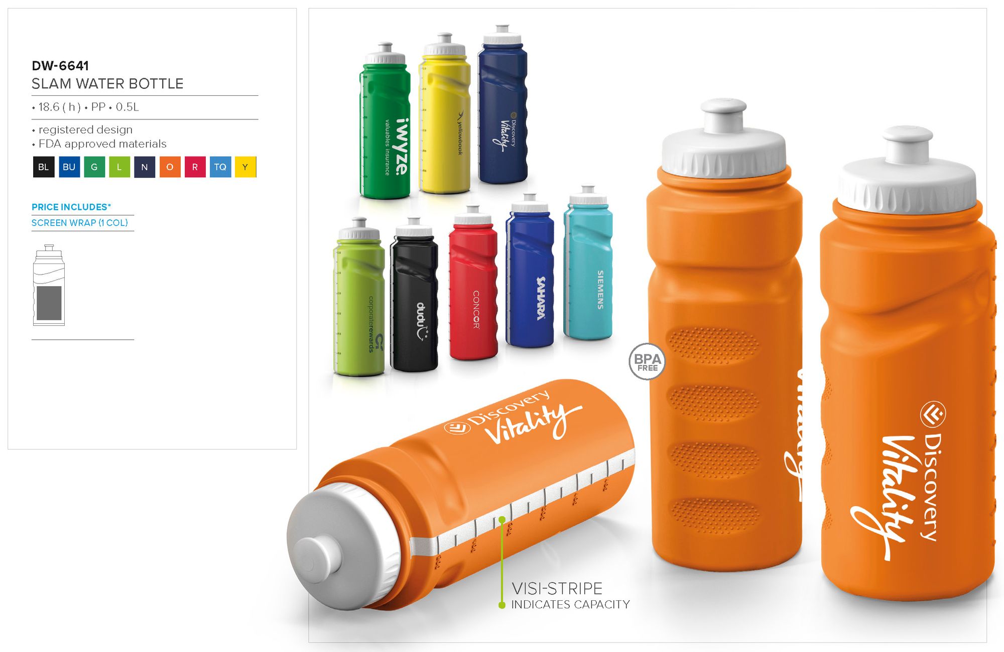 slam water bottle - 500ml | Zaks Corporate