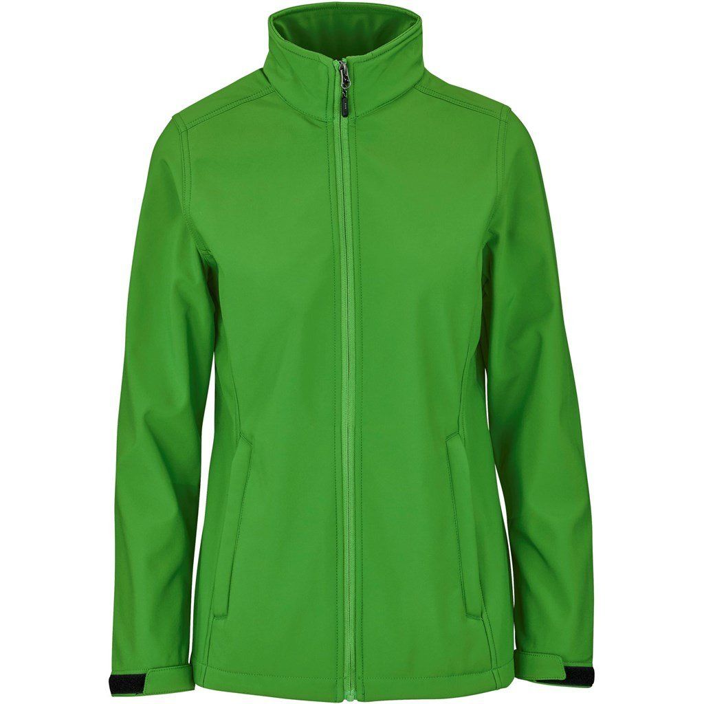 ladies maxson softshell jacket - green | Gecko Media