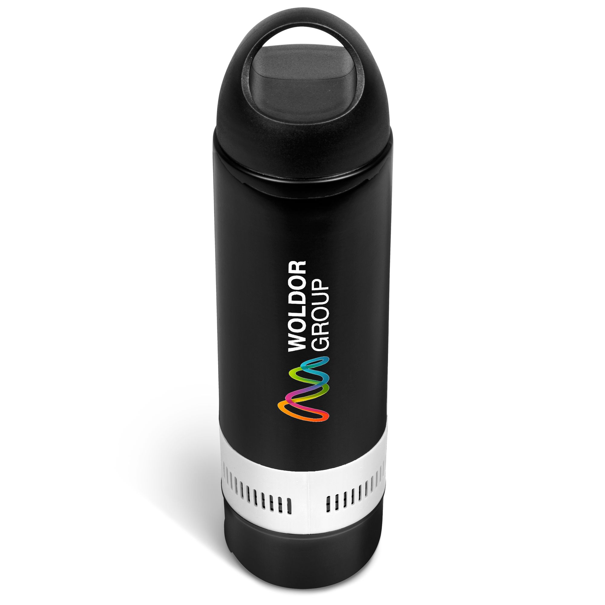 bandit stainless steel bottle & bluetooth speaker - 500ml - solid white ...
