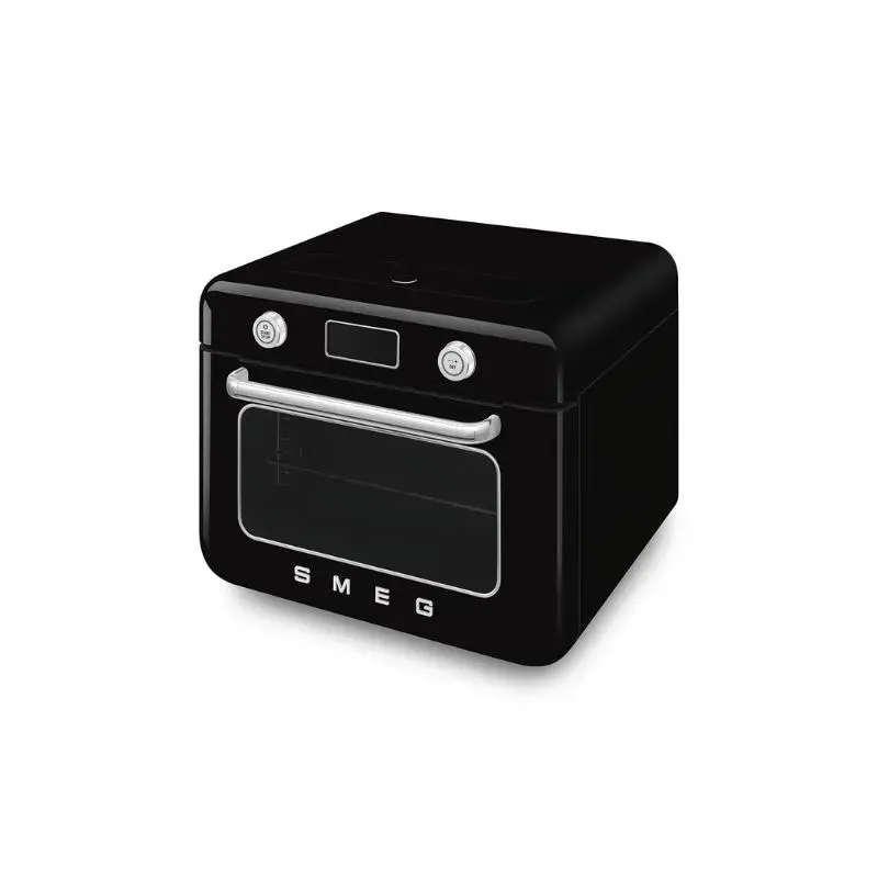 Smeg Retro 30L Glossy Black Countertop Steam Oven | Appliance World