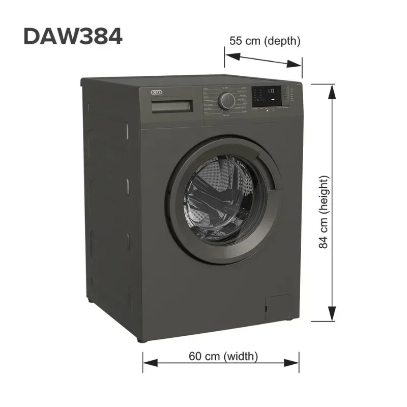 Defy 7kg Metallic Front Loader Washing Machine DAW384 | Appliance World
