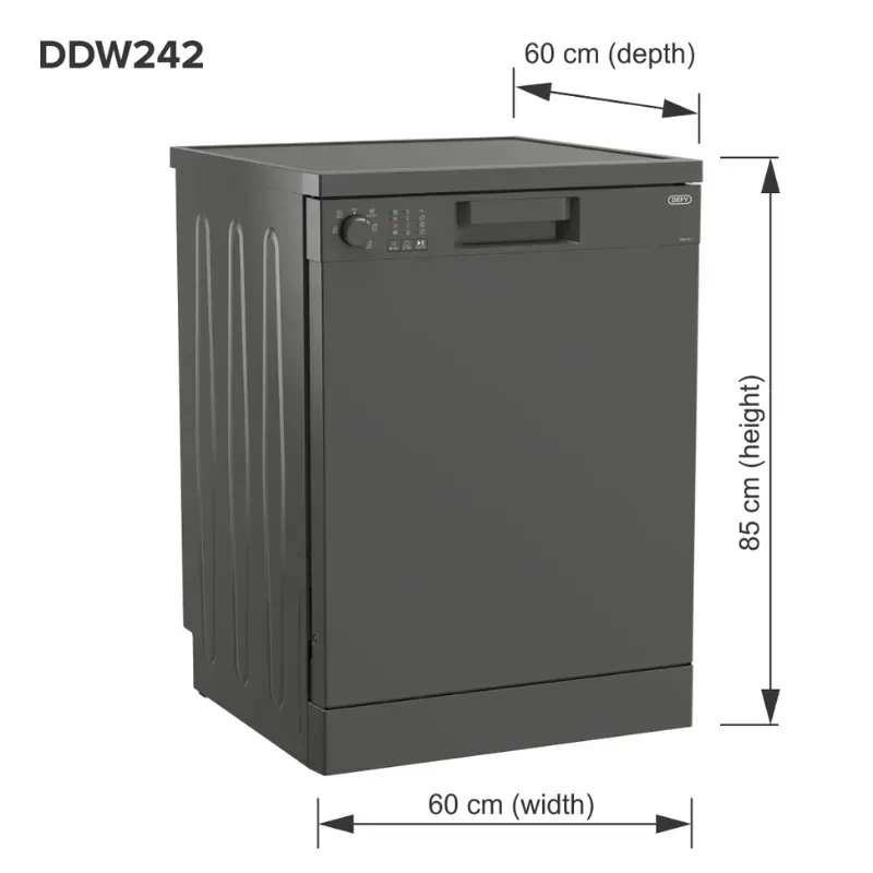 Defy 13 Place Manhattan Grey Dishwasher DDW242 | Appliance World