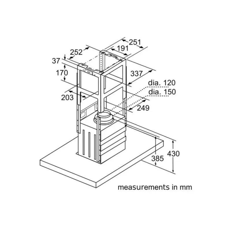 Bosch 90cm Built-in Island Hood Extractor DIB97IM50 | Appliance World