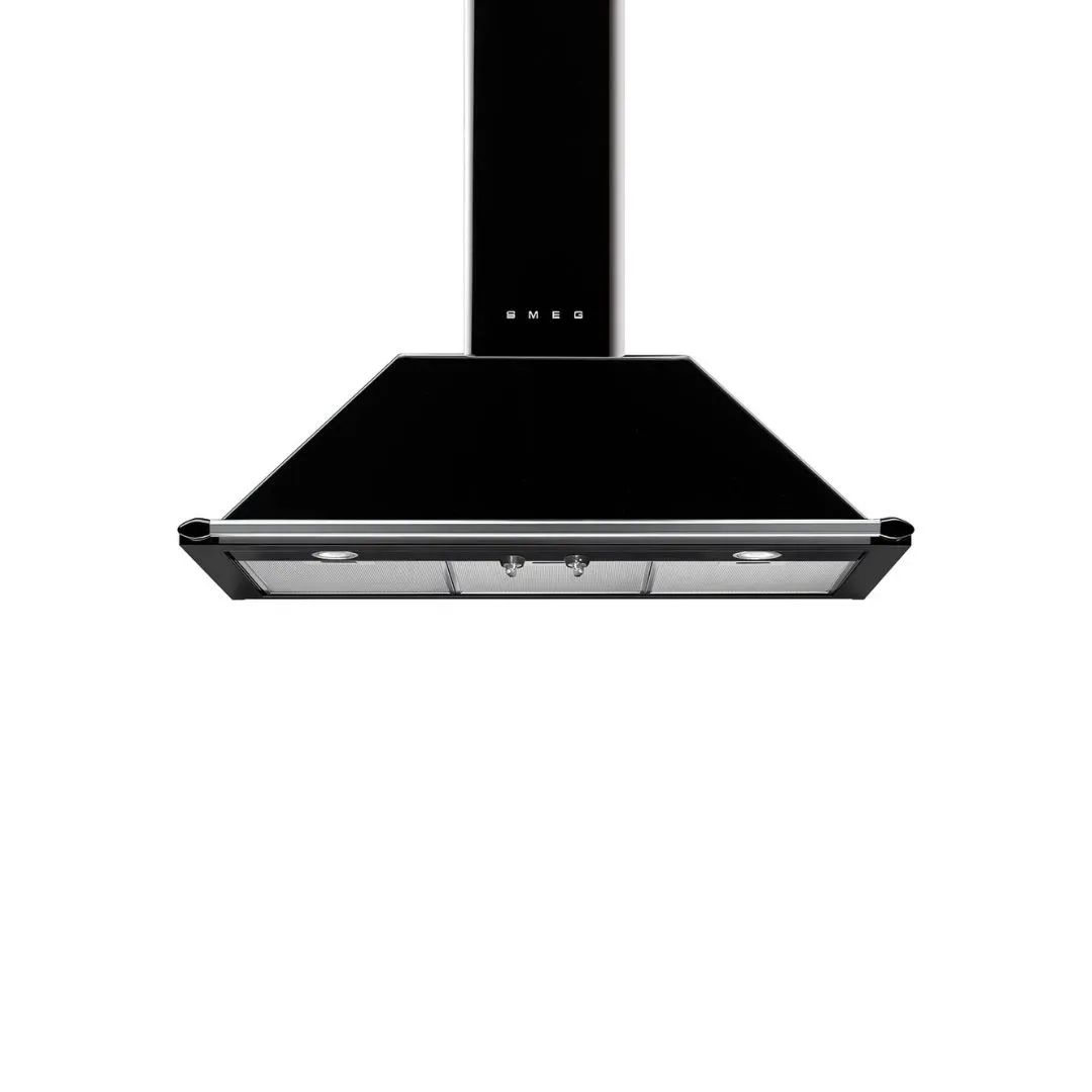 Smeg 90cm Black Victoria Wall Extractor Hood KT90BLE | Appliance World