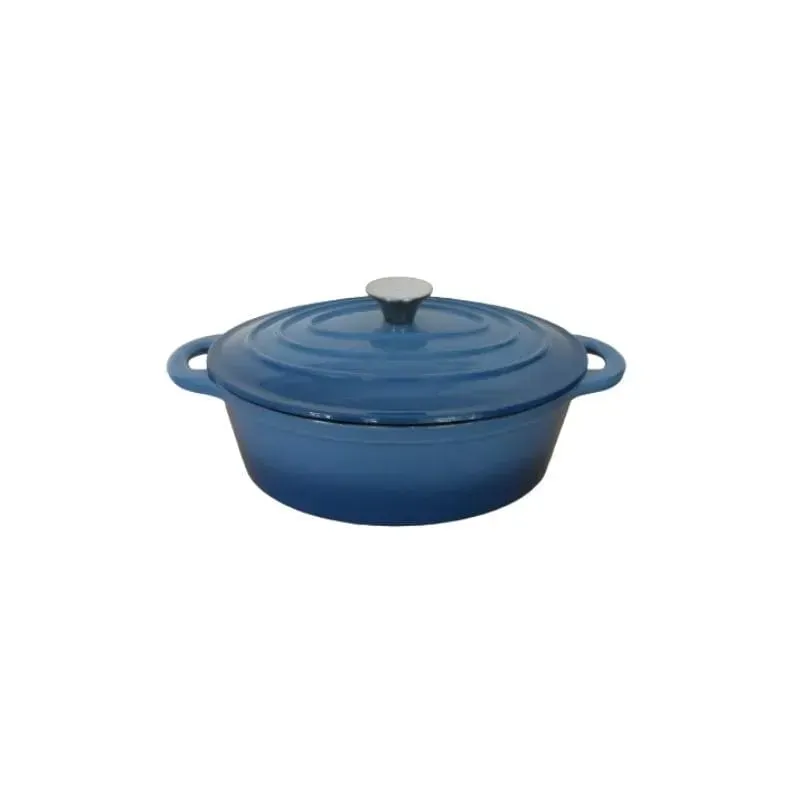 MDS Blue Enamel Cast Iron Oval Casserole | Appliance World