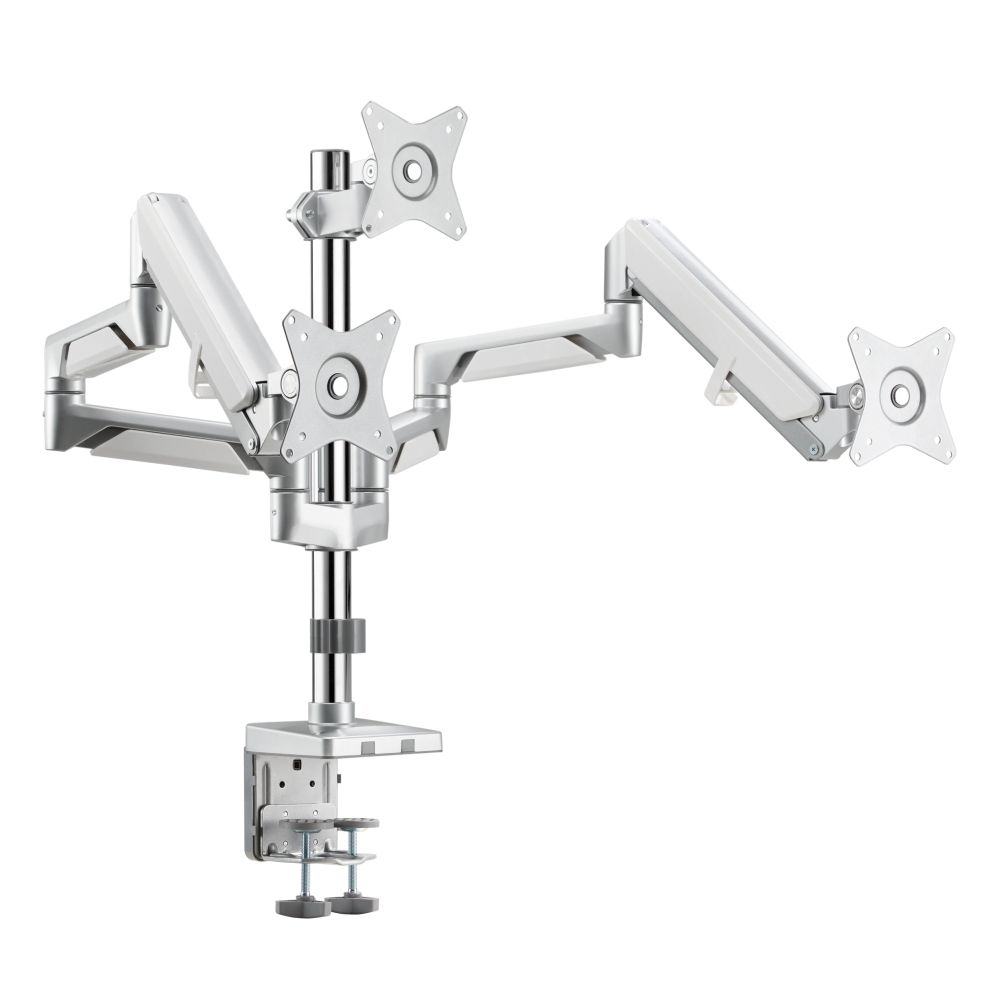 monitor clamp brackets - triple - silver | PDK Office National