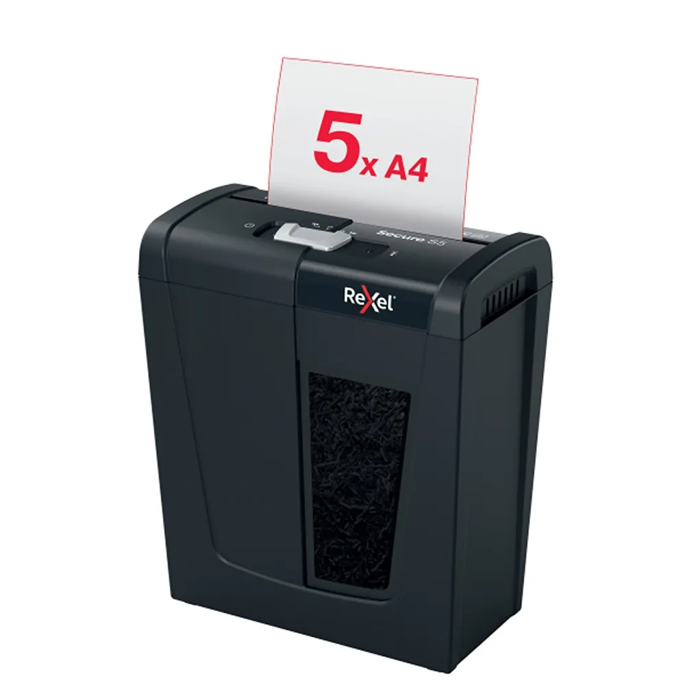 secure s5 strip shredder - 10l - black | Office National