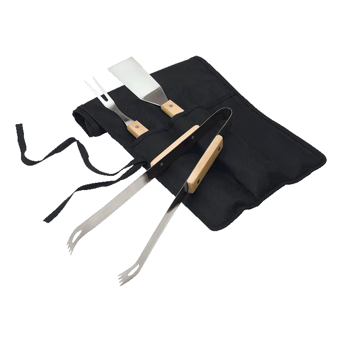3 Piece Braai Set in Carry Case - Black | Thunder Marketing