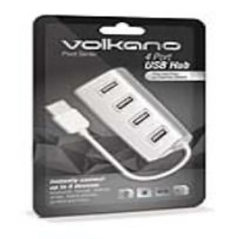 Volkano Pivot Series 4 Port USB Hub - Silver | CH Africa