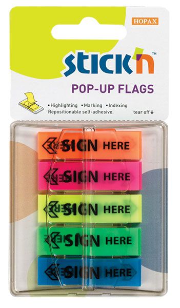 sign here flags - 45 x 12mm 30 flags - assorted - 5 pack | Office National