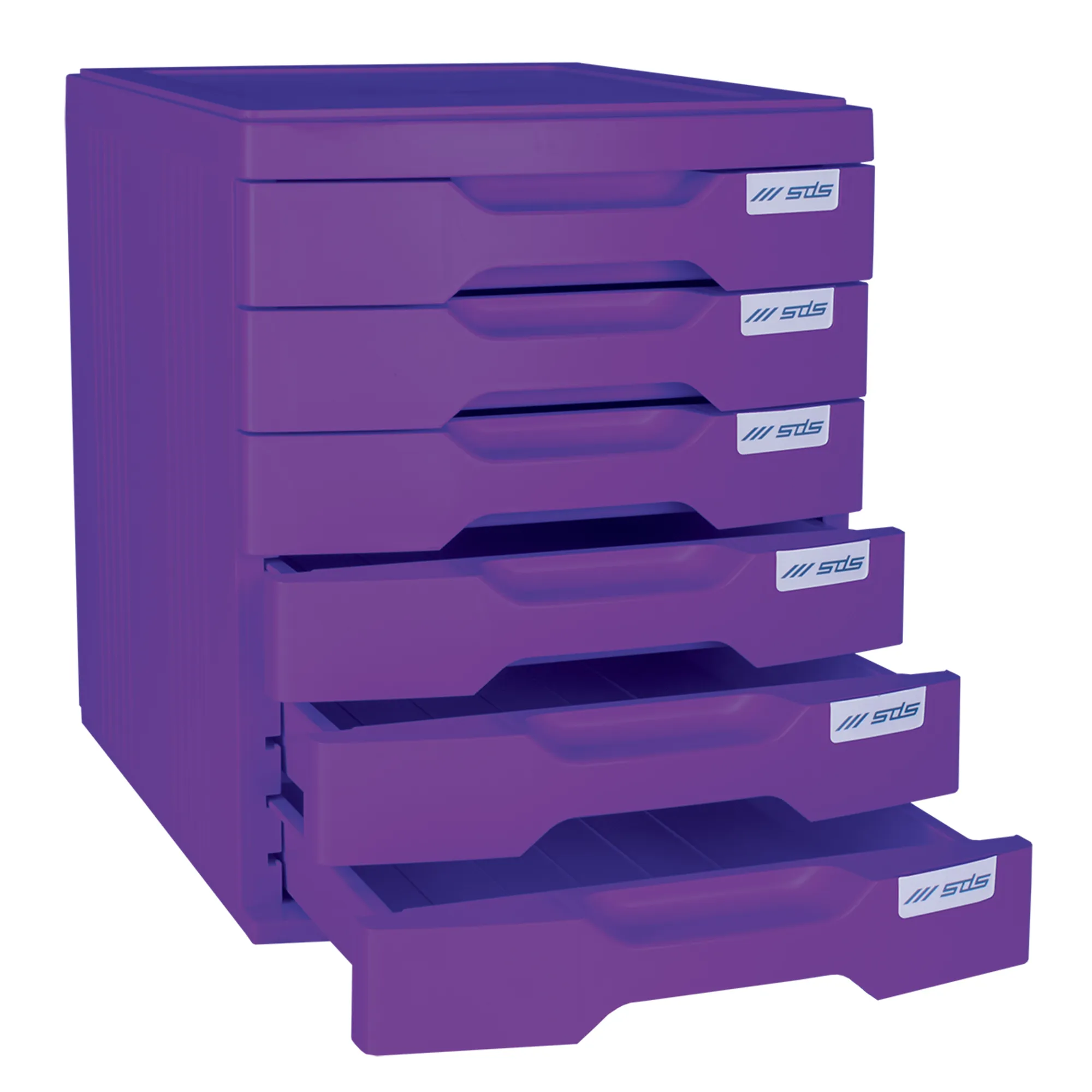desk drawers - 6 drawer - purple | Tempo Office National
