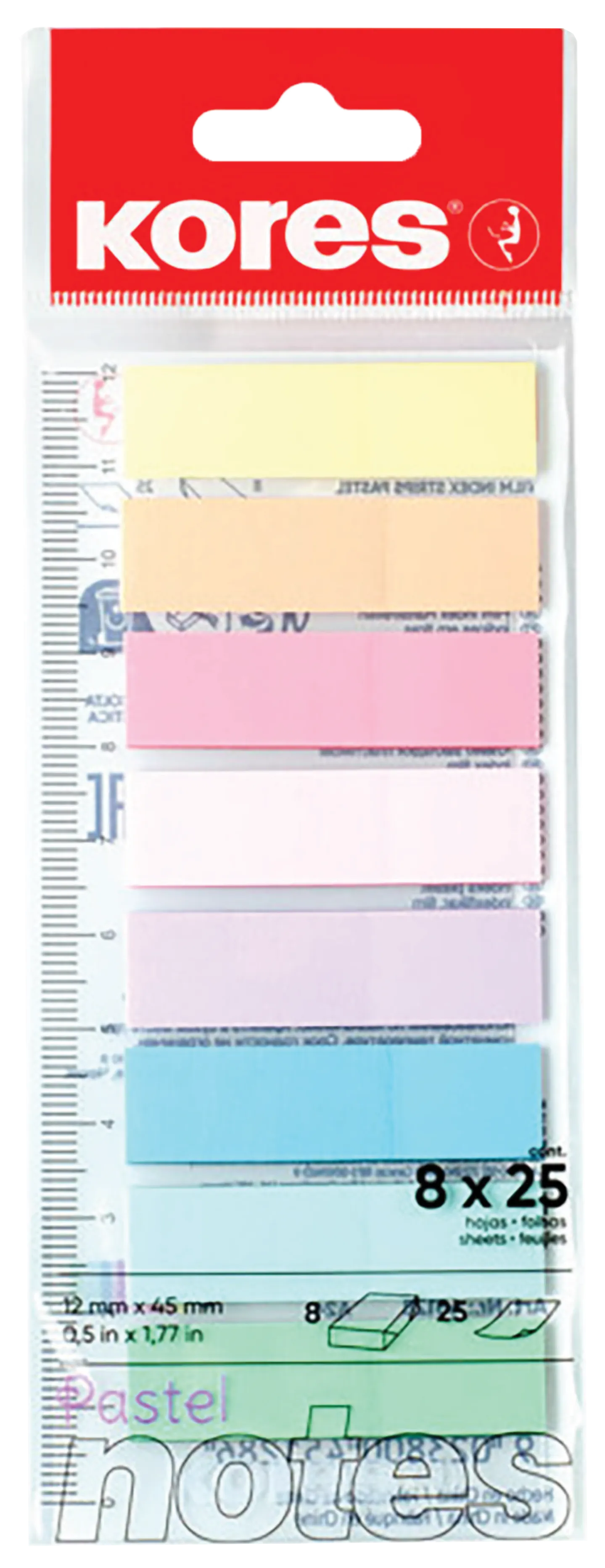 index strips - 12 x 45mm film - assorted pastel - 8 pack | Office National