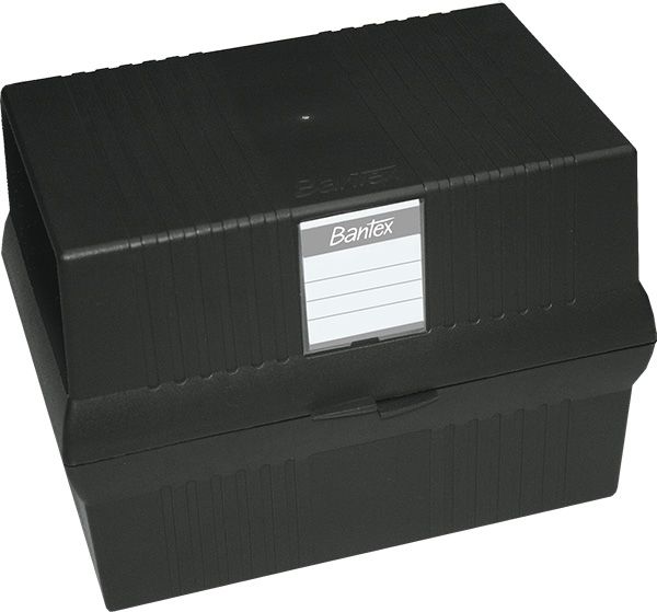 card file box & indices - a5 box - black | Edwards Office National