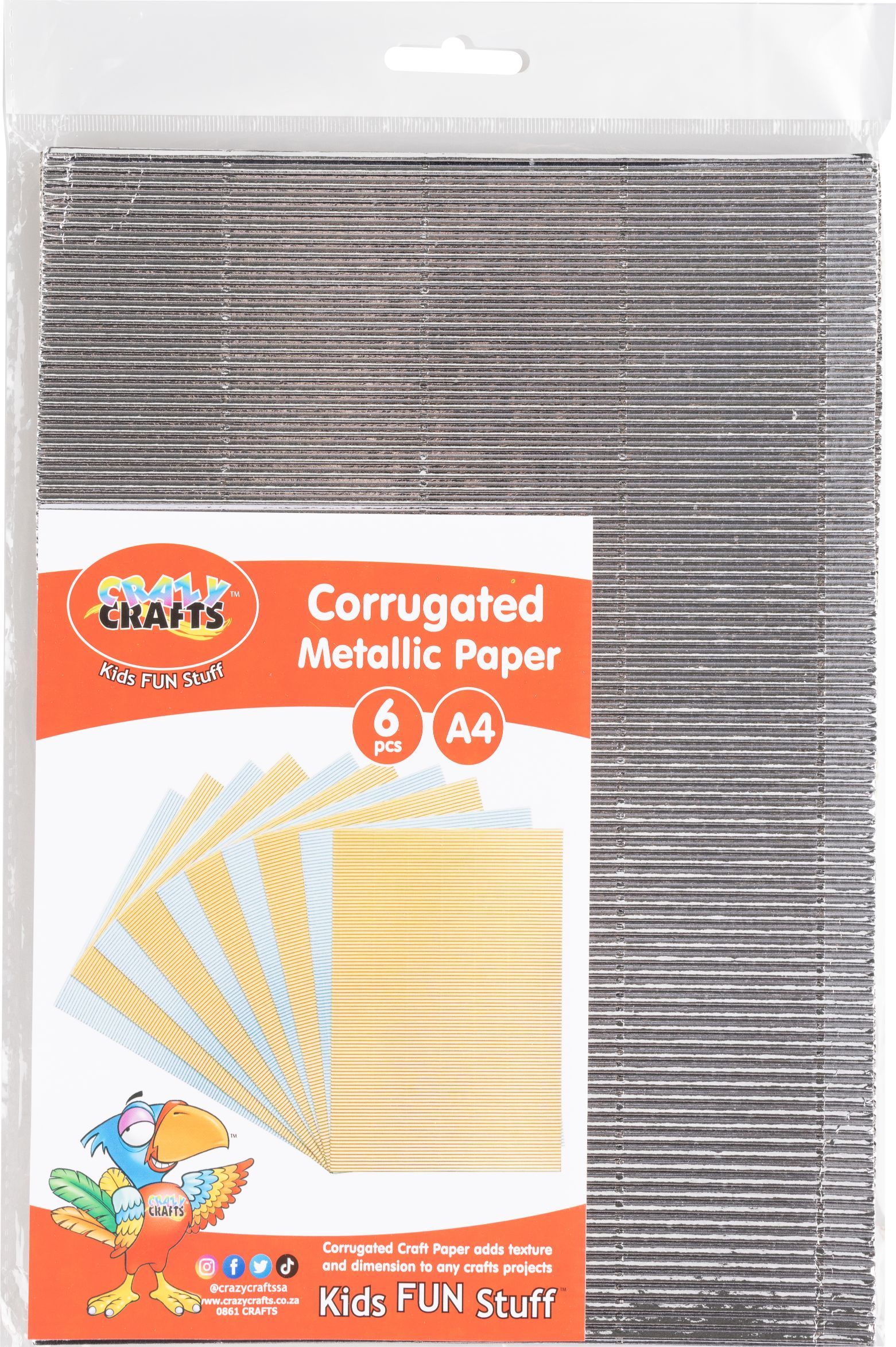 corrugated card - a4- silver - 6 pack | Office National