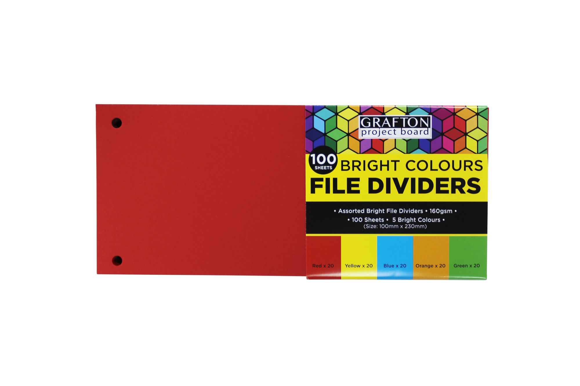 board dividers - 230mm x 100mm - bright assorted - 100 pack | Tempo ...