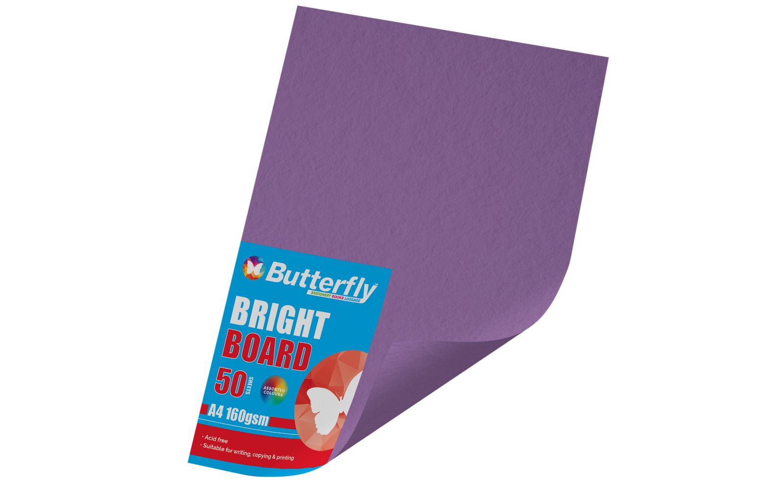160gsm bright board - a4 - purple - 50 pack | Office National