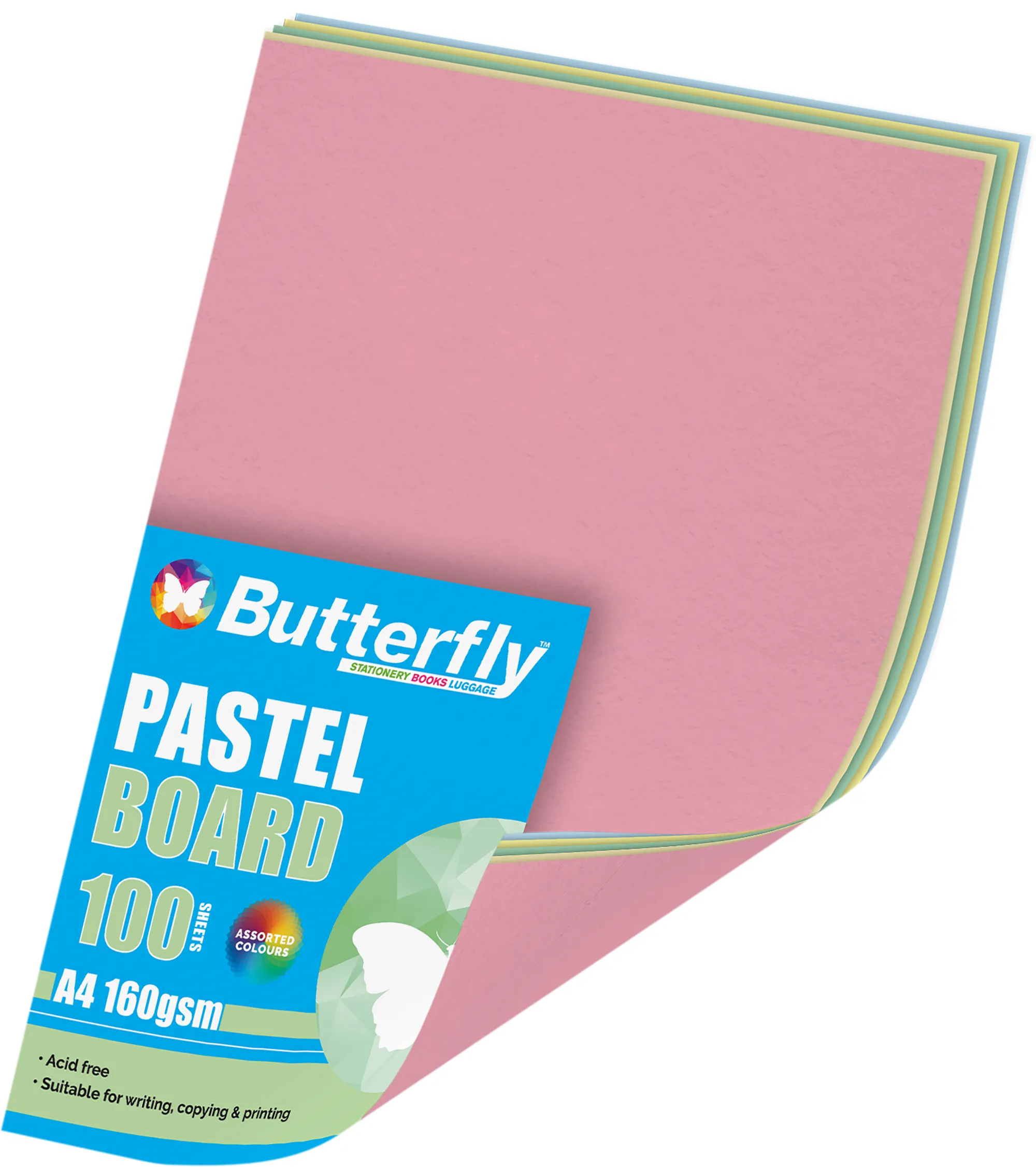 160gsm pastel board - a3 - assorted pastel - 100 pack | Office National