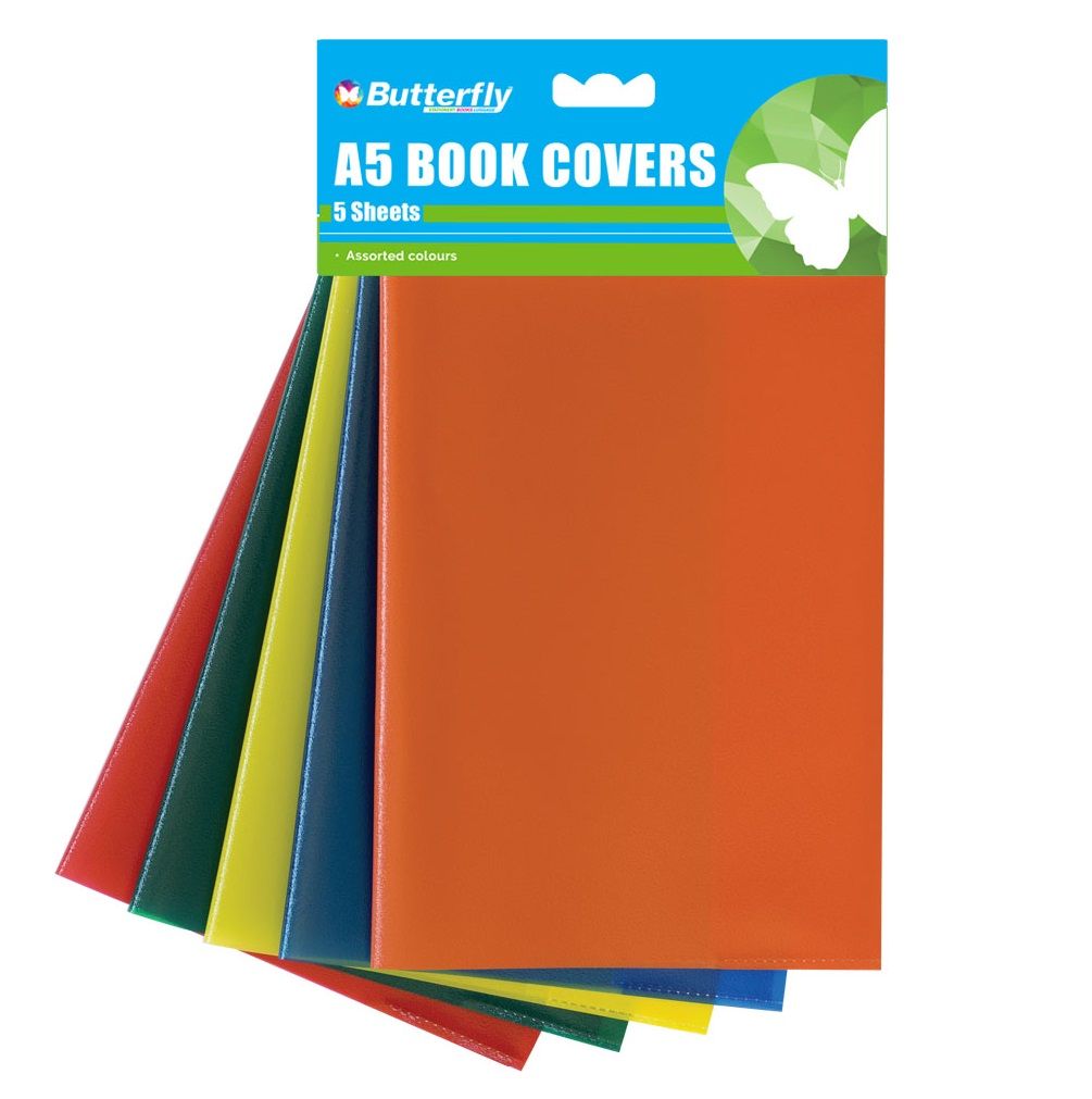 adjustable plastic book covers - a5 140 micron - bright - 5 pack | PMB ...