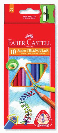 junior triangular coloured pencils - 10 pack | Office National