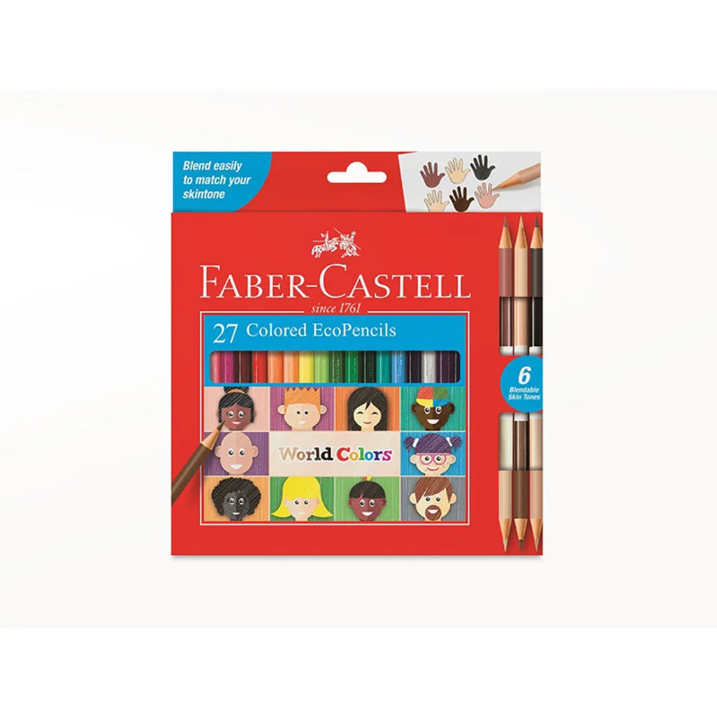 world colours ecopencils - 6 skin tones included - 24 pack | Office ...
