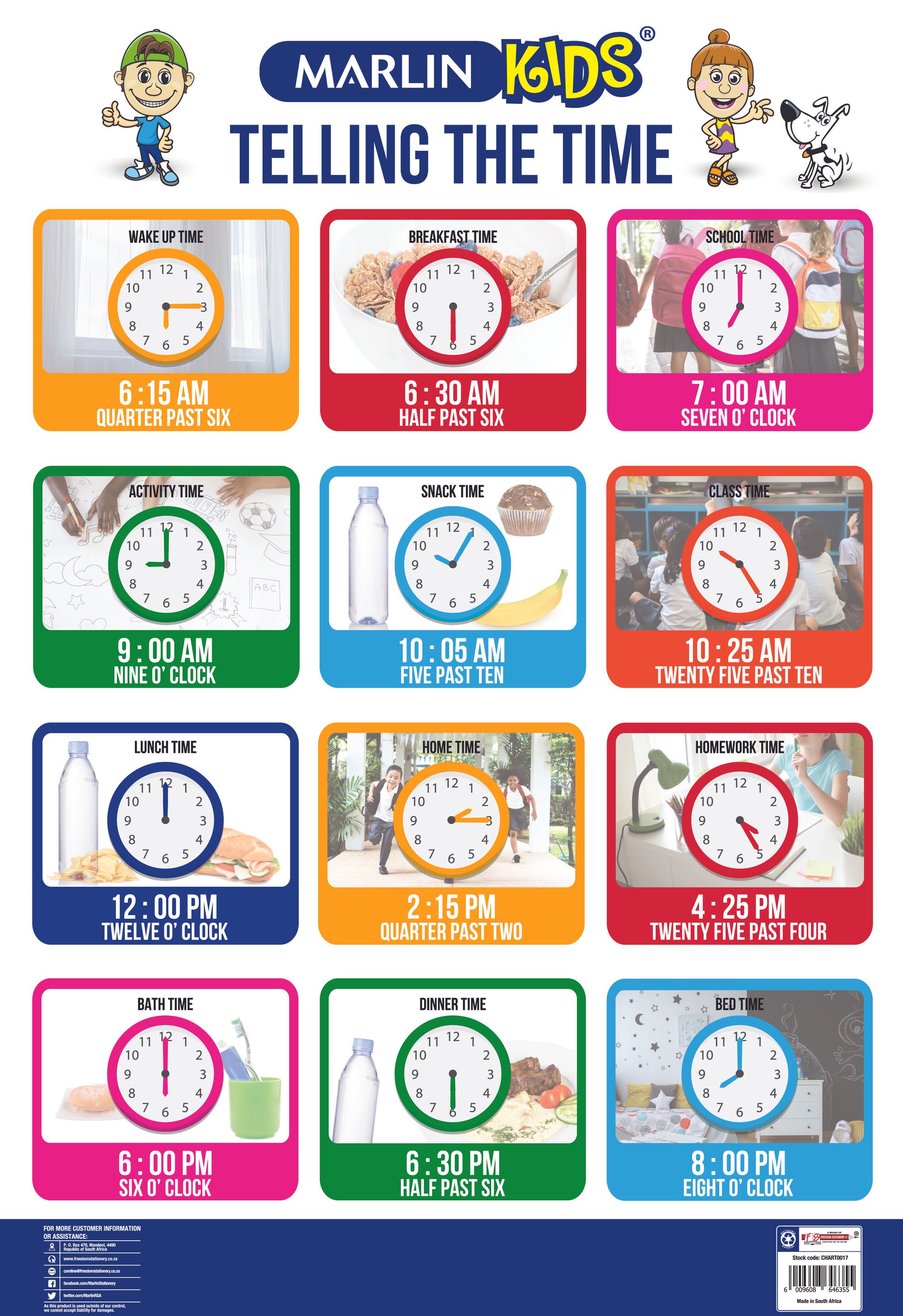 kids charts - telling the time | Folio Office National
