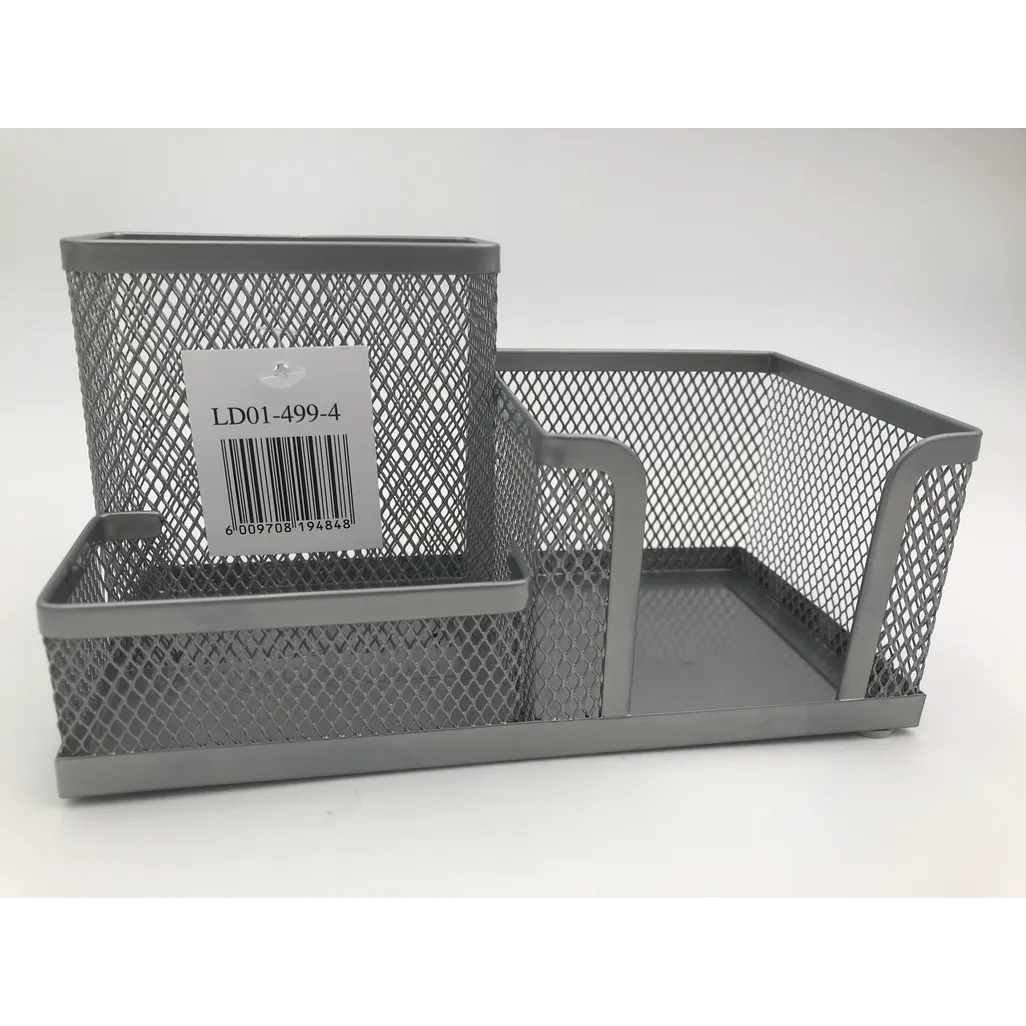 mesh steel desk range - desk organiser - silver | Office National