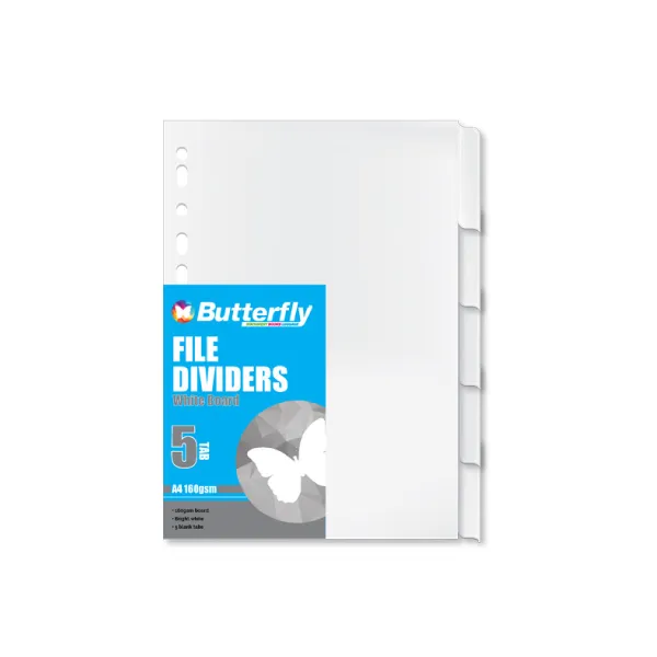 a4 board dividers - 5 tab - white | Office National