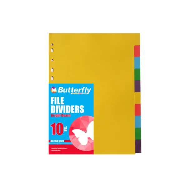 a4 board dividers - 10 tab - rainbow | Office National