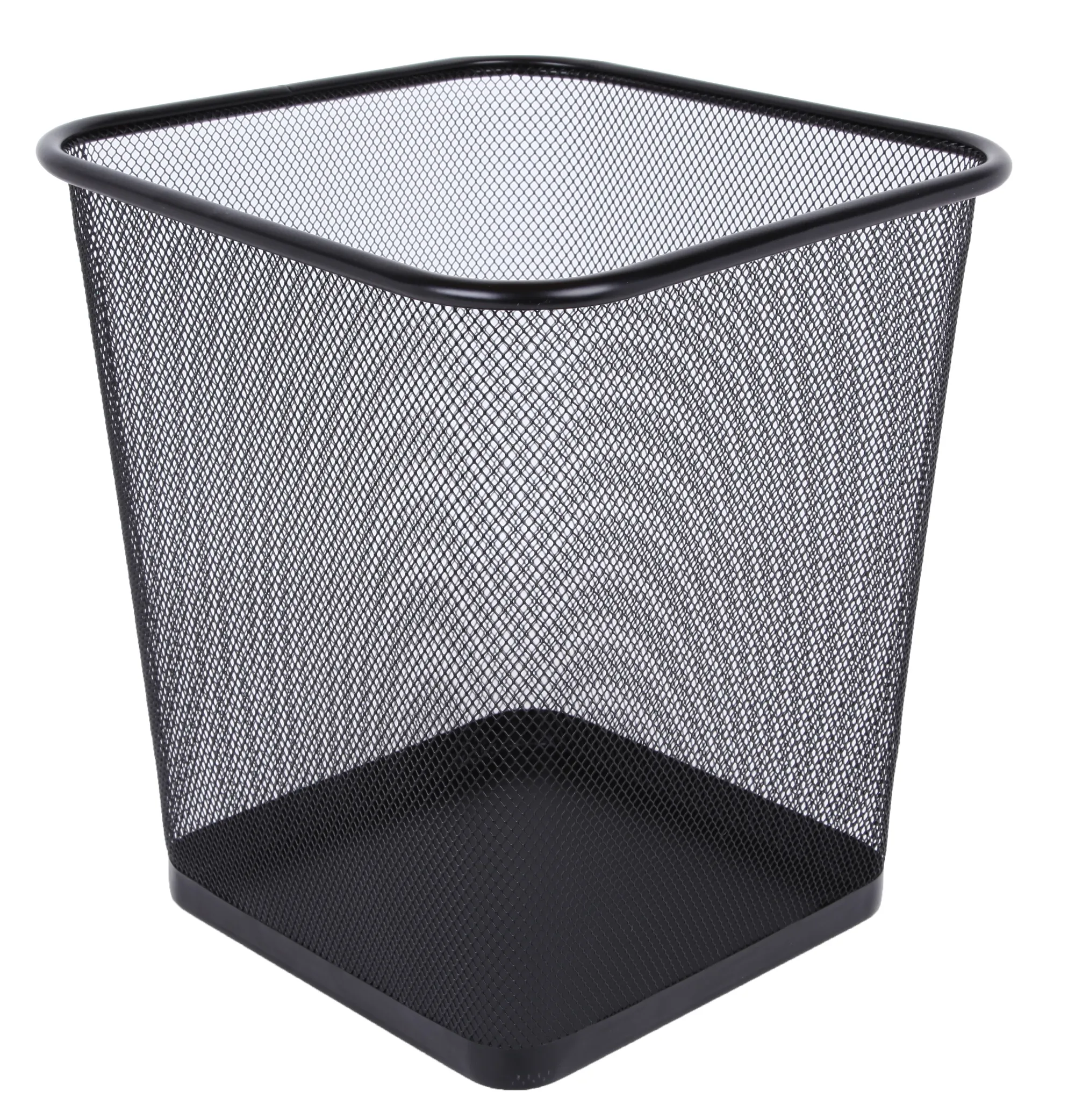 mesh steel desk range - waste paper bin square - black | Office National