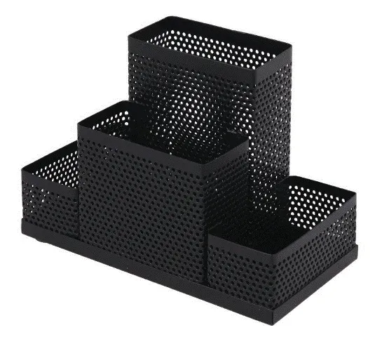 mesh steel desk range - desk tidy - black | Office National