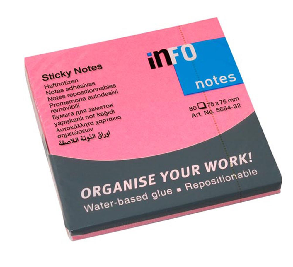 sticky notes - 75 x 75mm 80 sheets - bright green | West Coast Office ...