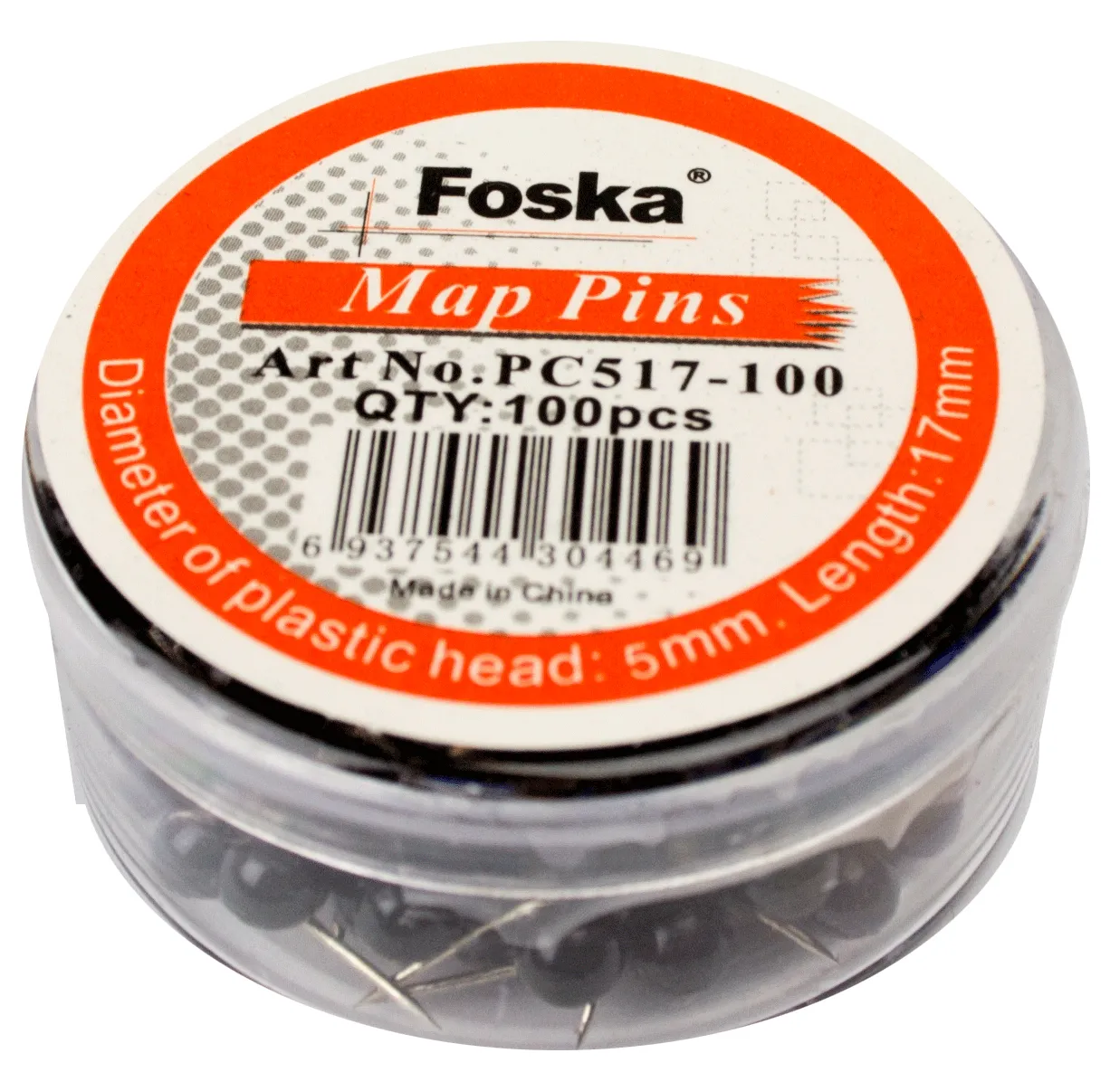 map pins - steel point - black - 100 pack | PMB Office National