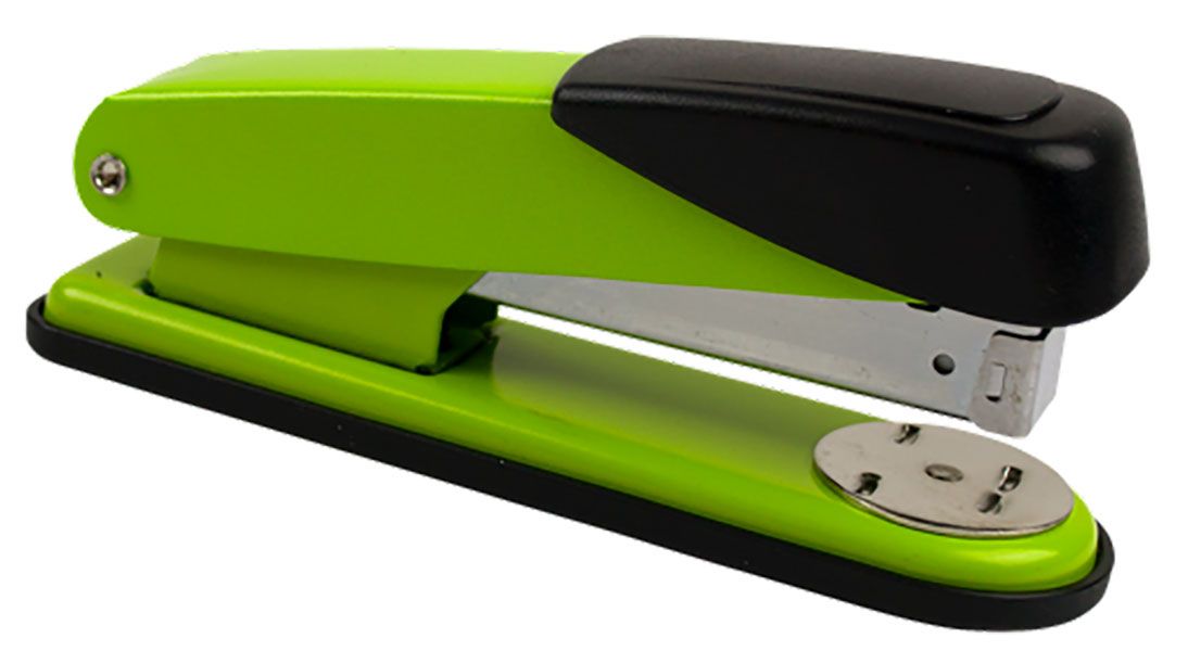 metal staplers - half strip - lime green | Office National