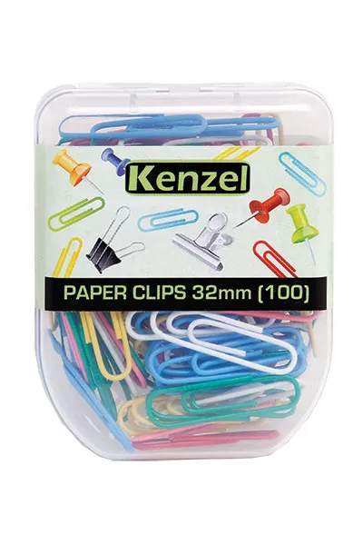 paper clips - plastic 32mm - assorted - 100 pack | Office National