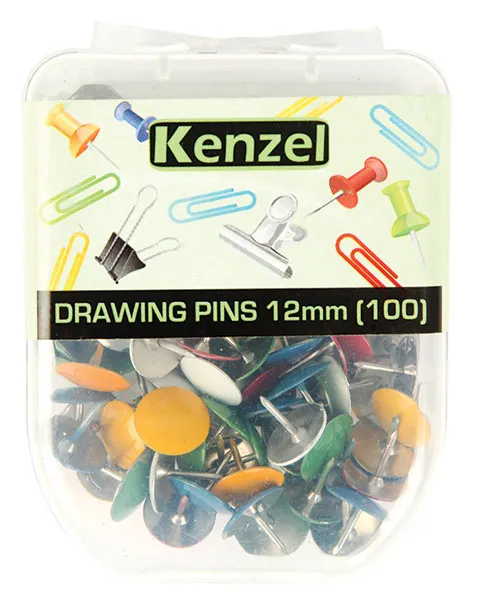 drawing pins/thumb tacks - pins - assorted - 100 pack | Office National