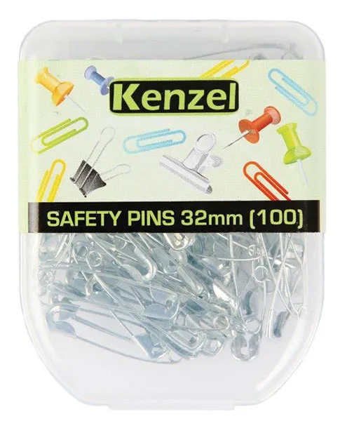 safety pins - 32mm - silver - 100 pack | Office National