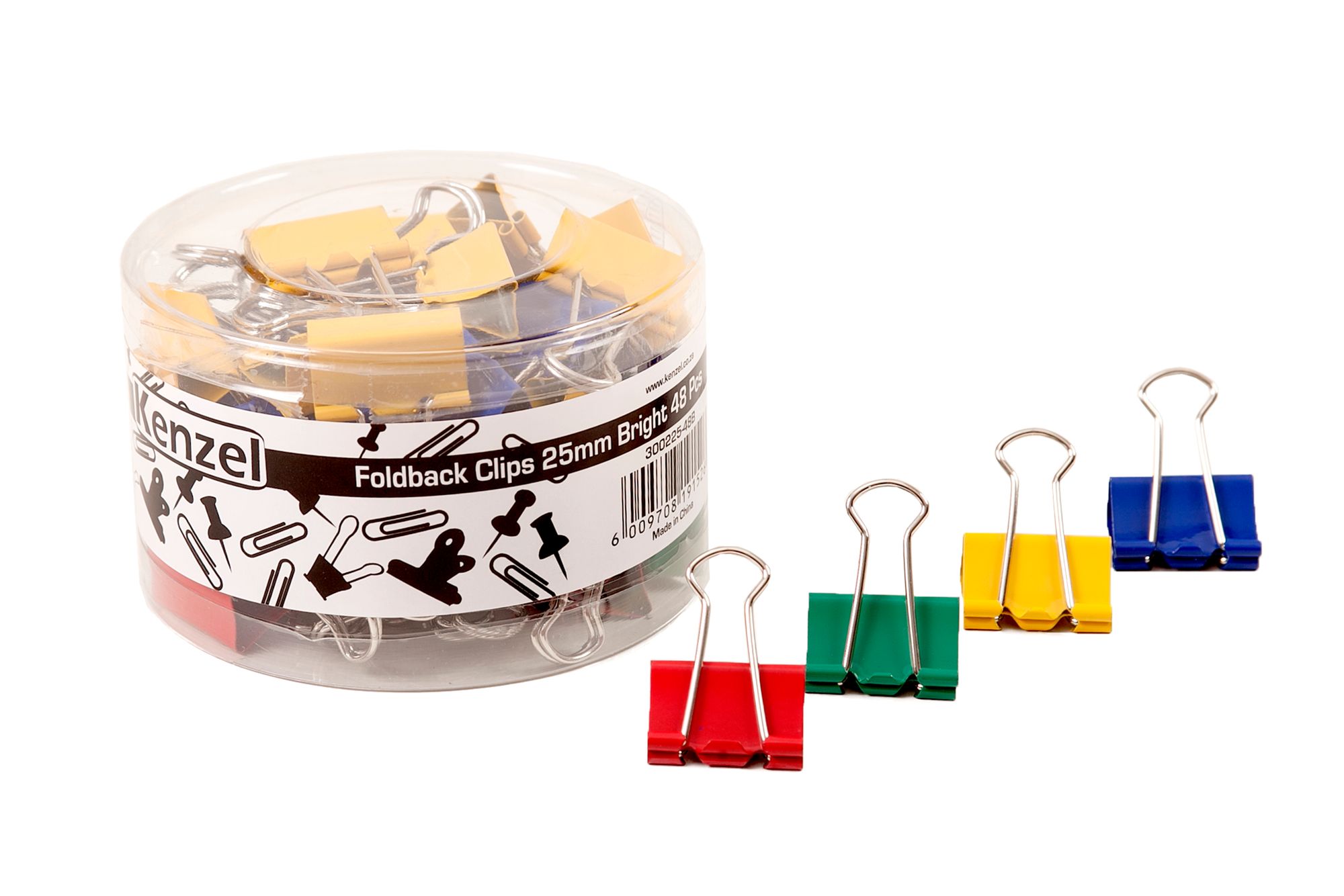 foldback clips - 25mm - bright - 48 pack | Office National