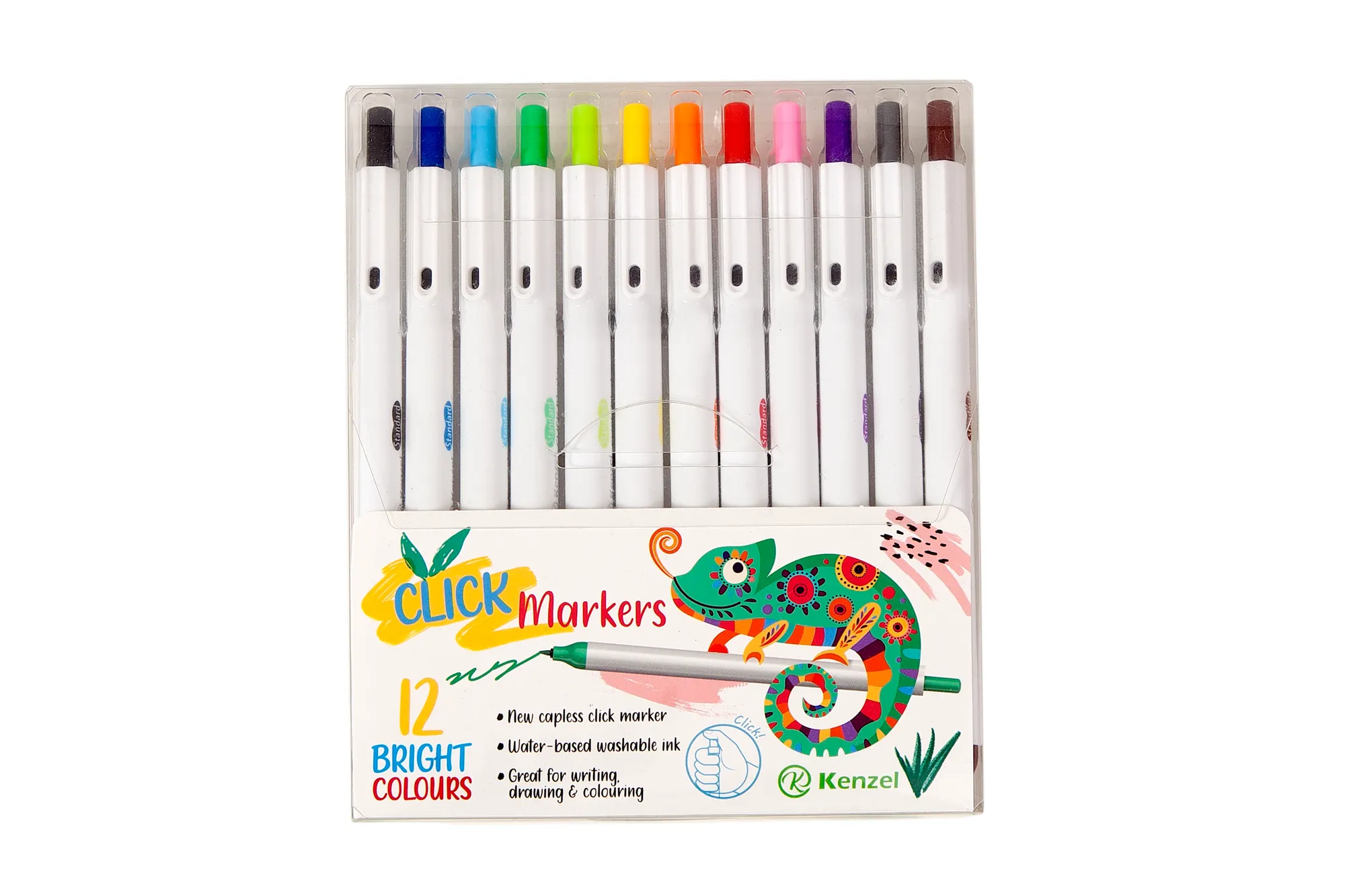 click markers - fibre tip - bright - 12 pack | Office National