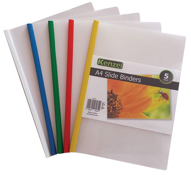 covers with slide binders - assorted - 5 pack | PMB Office National
