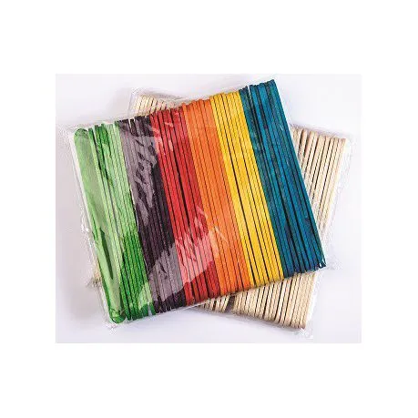 wooden pop sticks - wide coloured - assorted - 50 pack | Folio Office ...