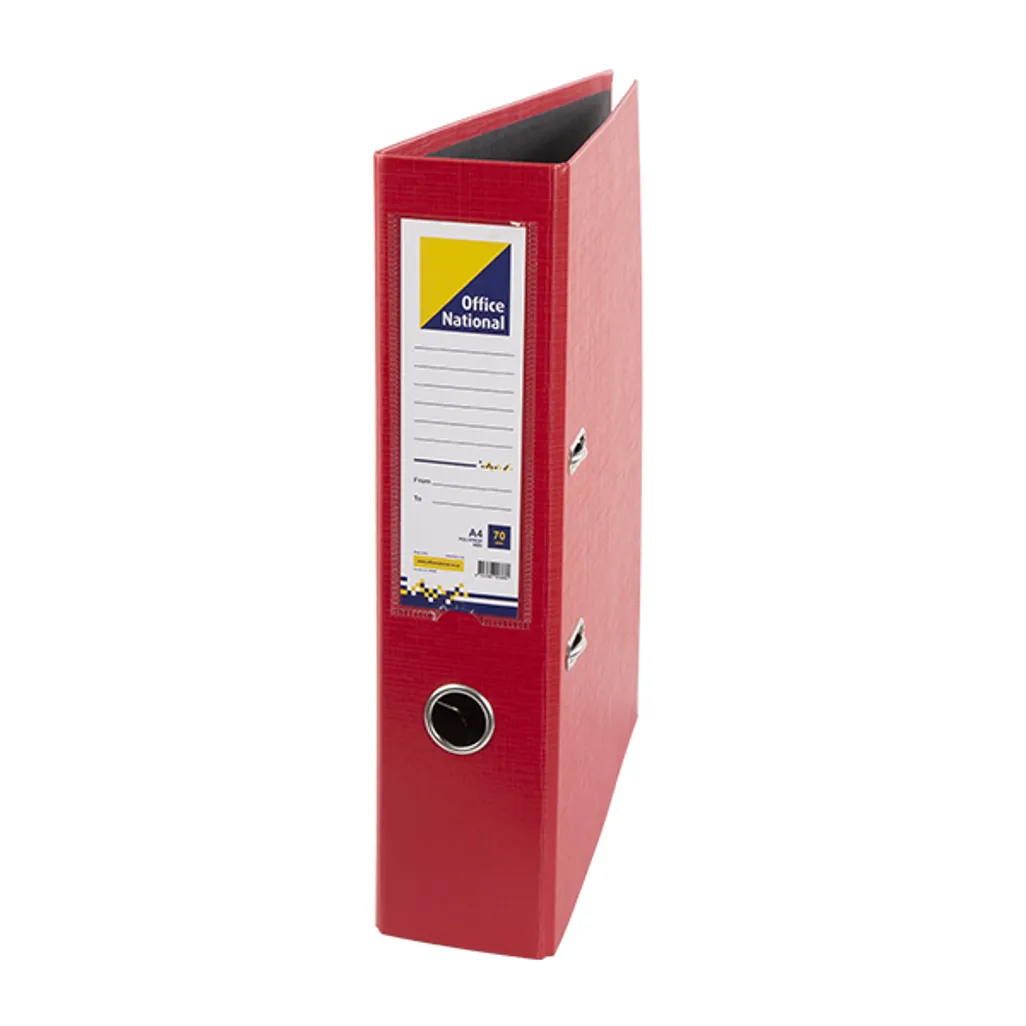 a4 polypropylene lever arch files - 70mm - red | Folio Office National
