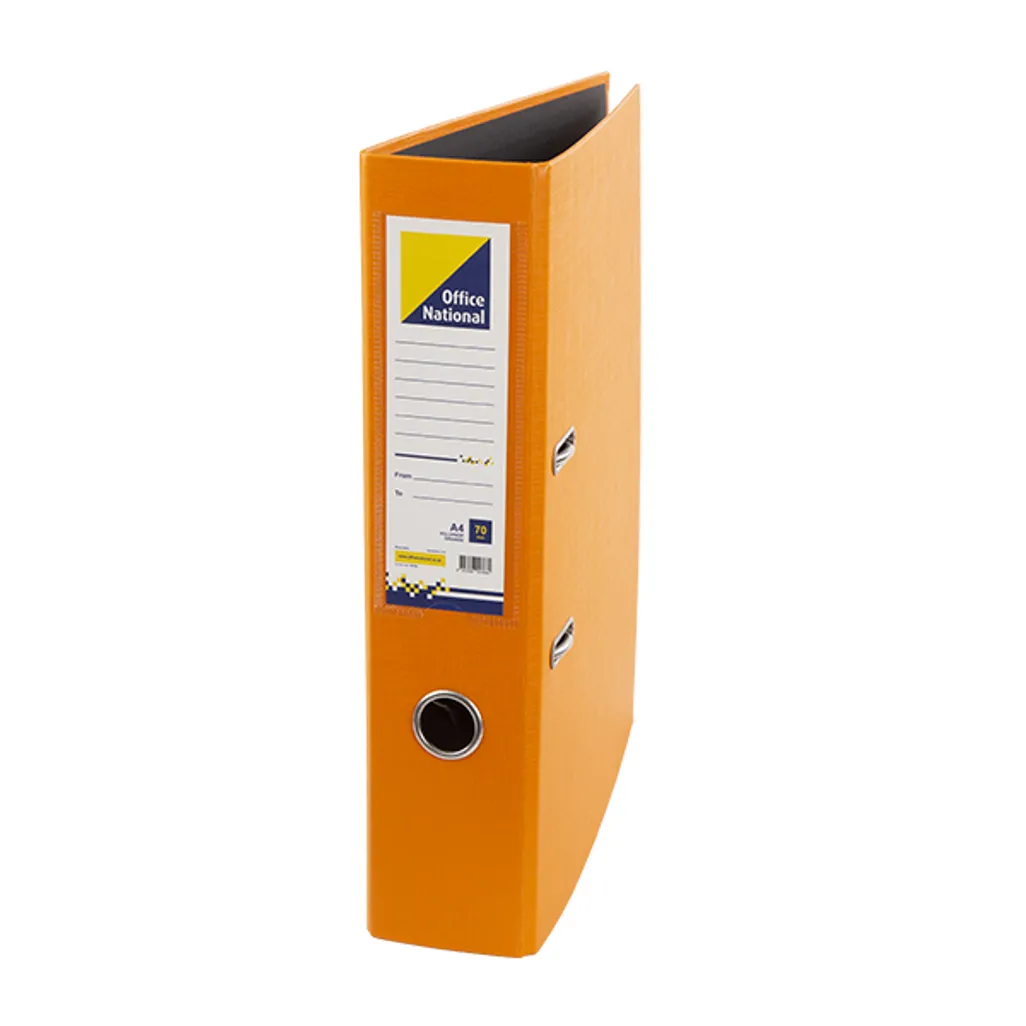 a4 polypropylene lever arch files - 70mm - orange | Office National