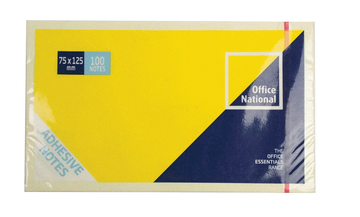 sticky notes - 75 x 125mm - yellow | Wadeville Office National