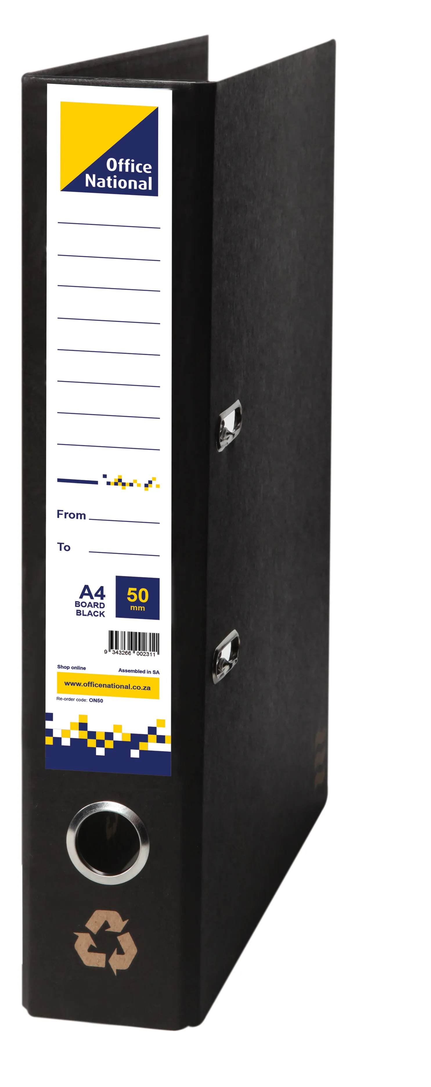 a4 board lever arch files - 50mm - black | Office National