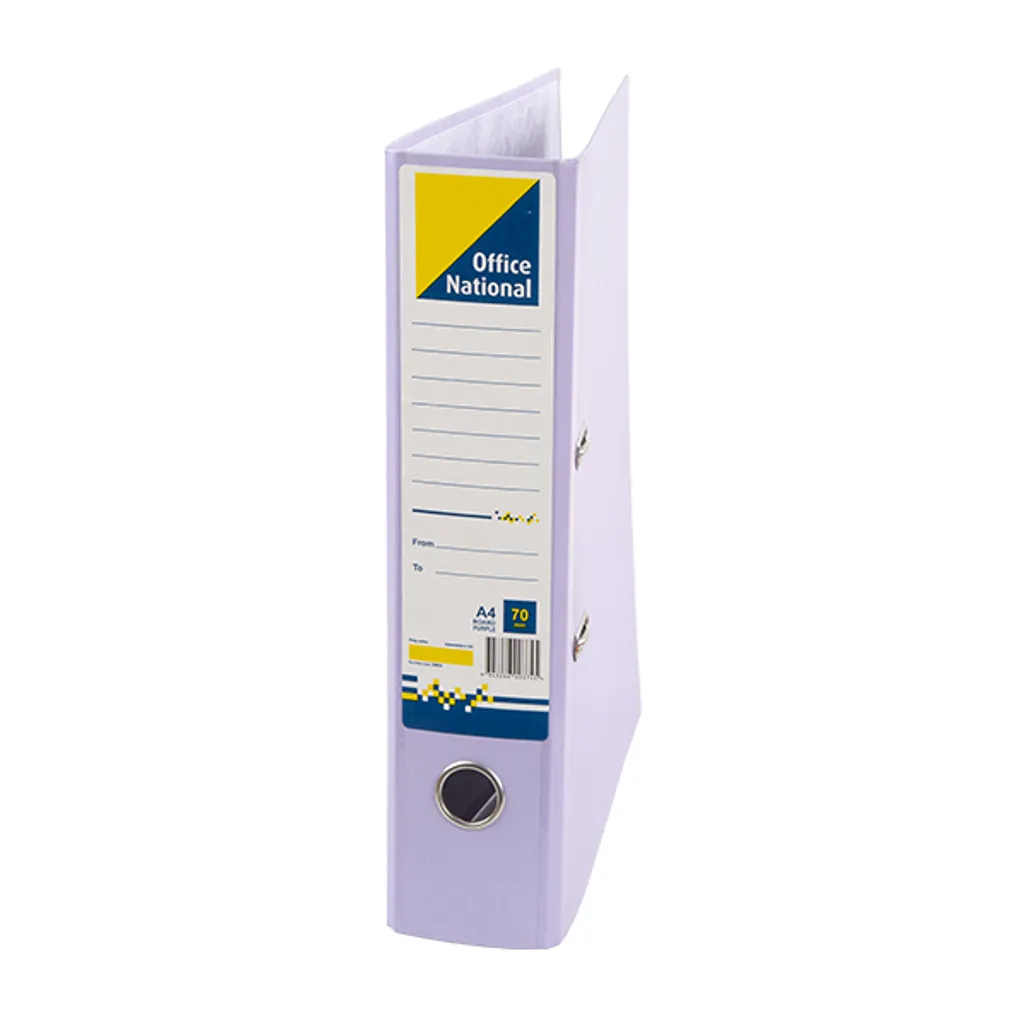 a4 board lever arch files - 70mm - purple | Office National