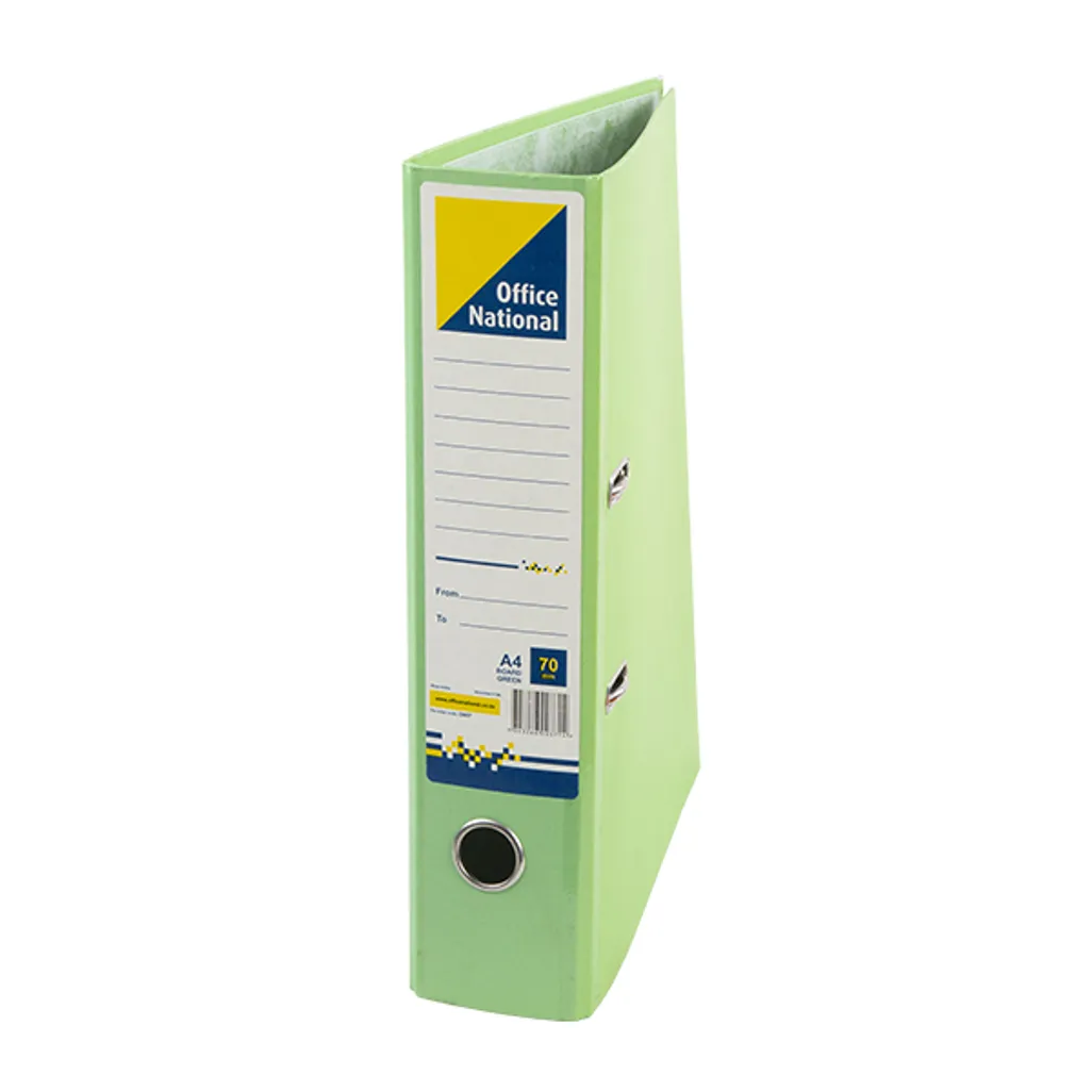 a4 board lever arch files - 70mm - green | Office National