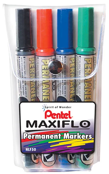 maxiflo nlf50 "pump-it!" permanent marker - 4.5mm - assorted - 4 pack ...
